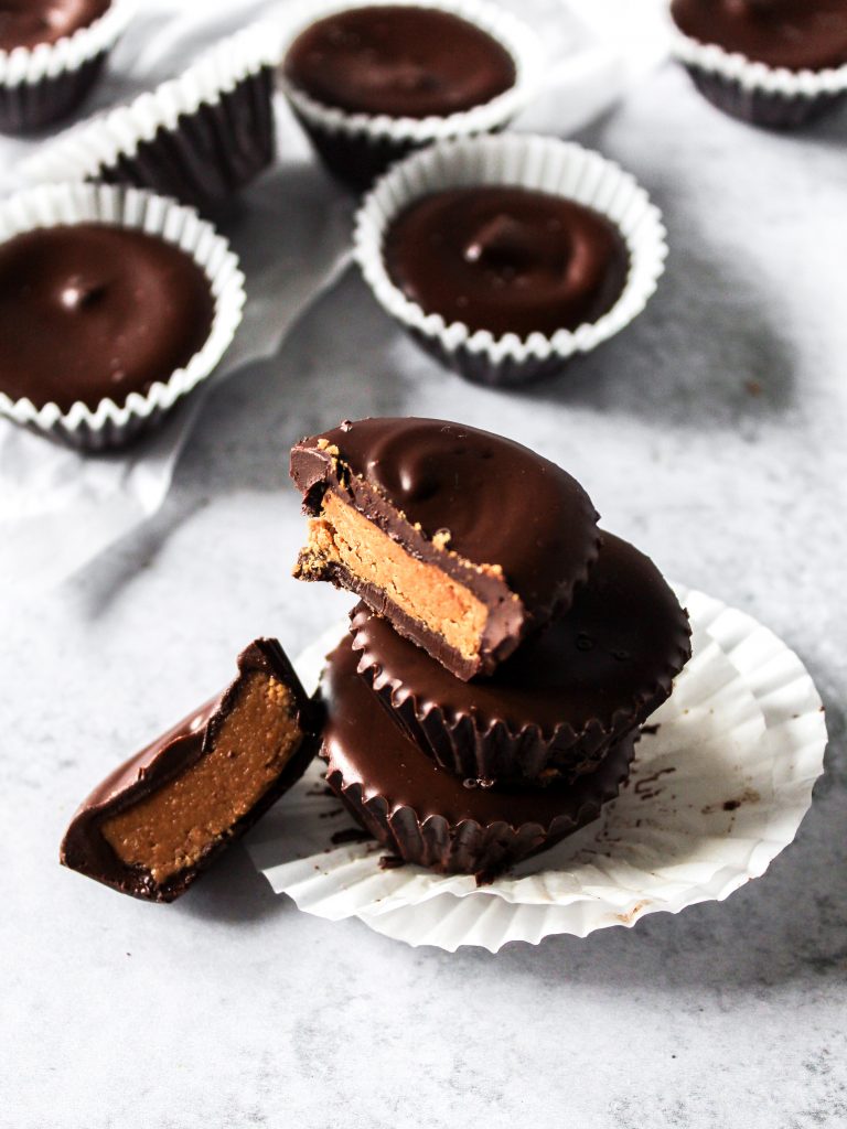 Dark Chocolate Mini Peanut Butter Cups | Sugared & Stirred